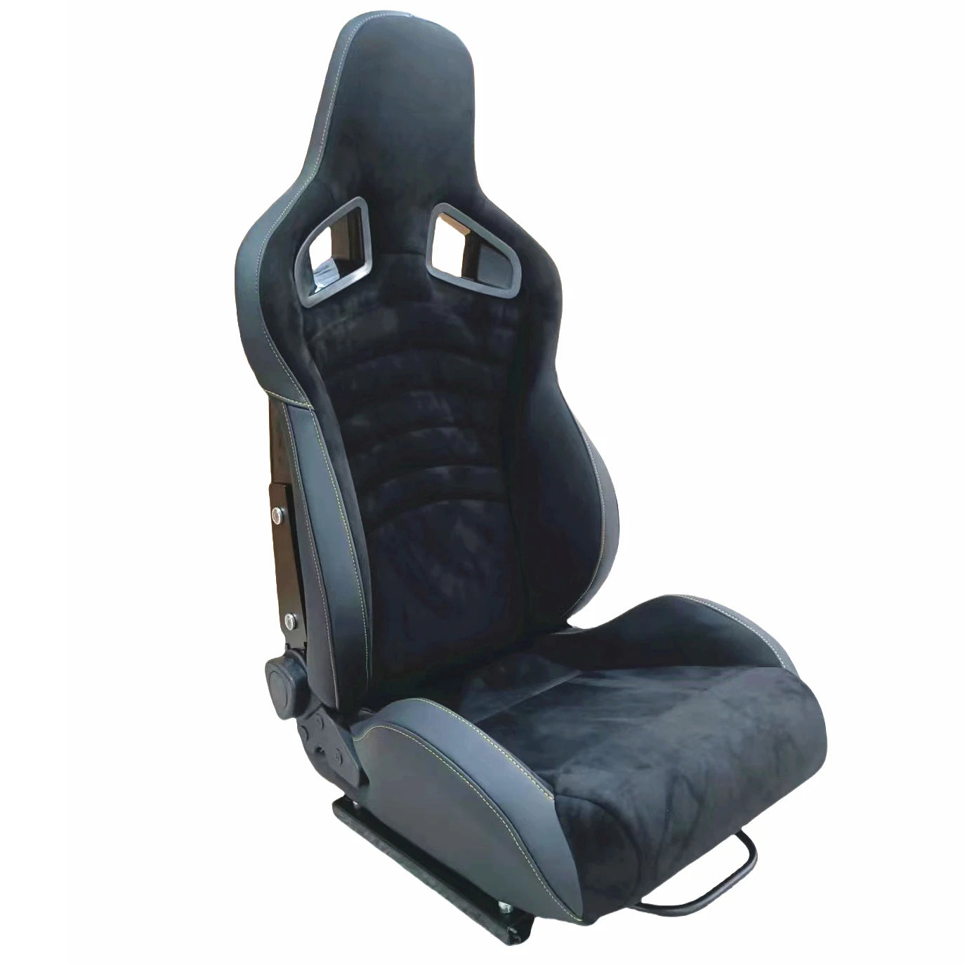 2X Universal Slider Black Suede Fiberglass Back Bucket Racing Seats ...